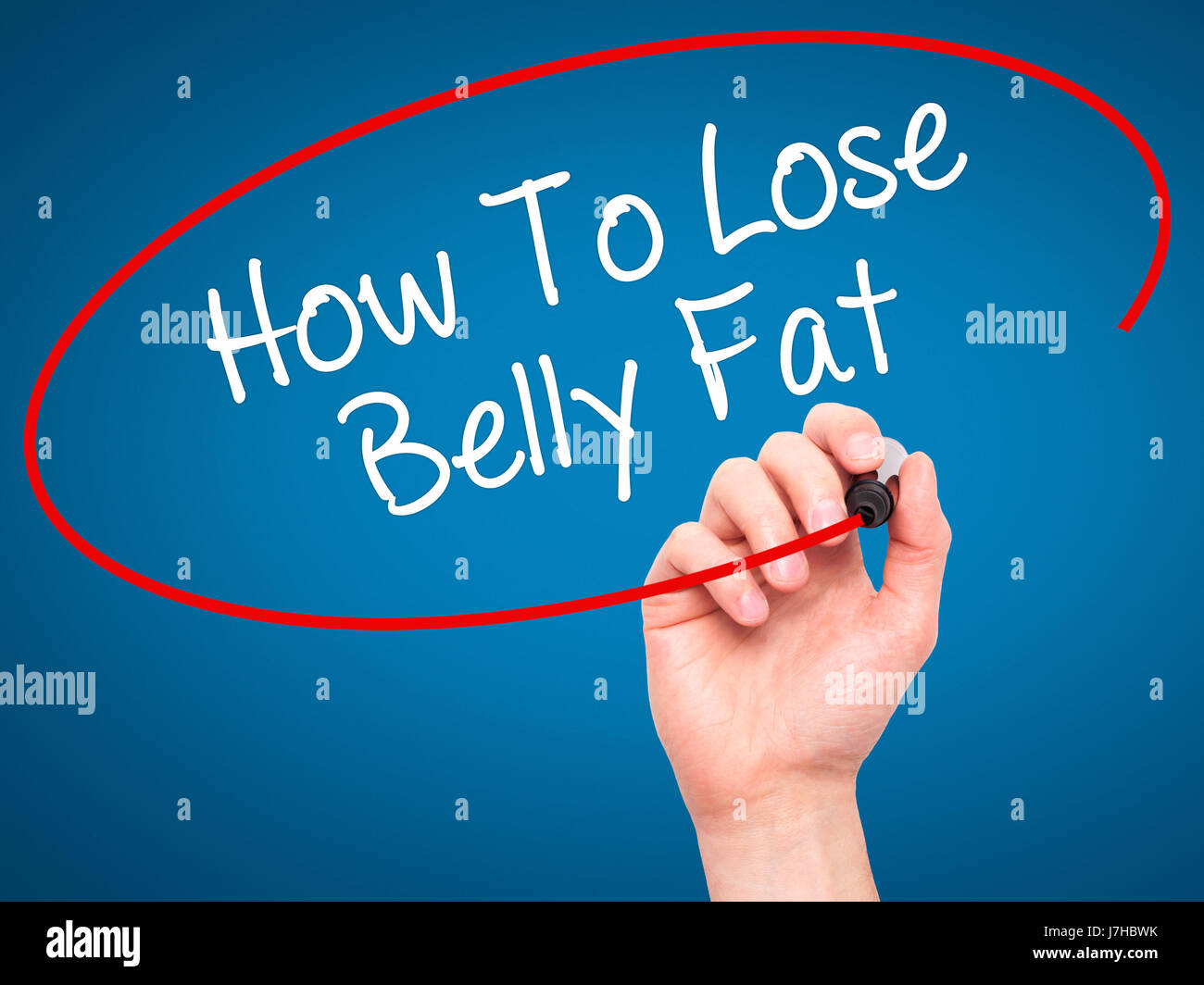 Man Hand writing How To Lose Belly Fat with black marker on visual ...