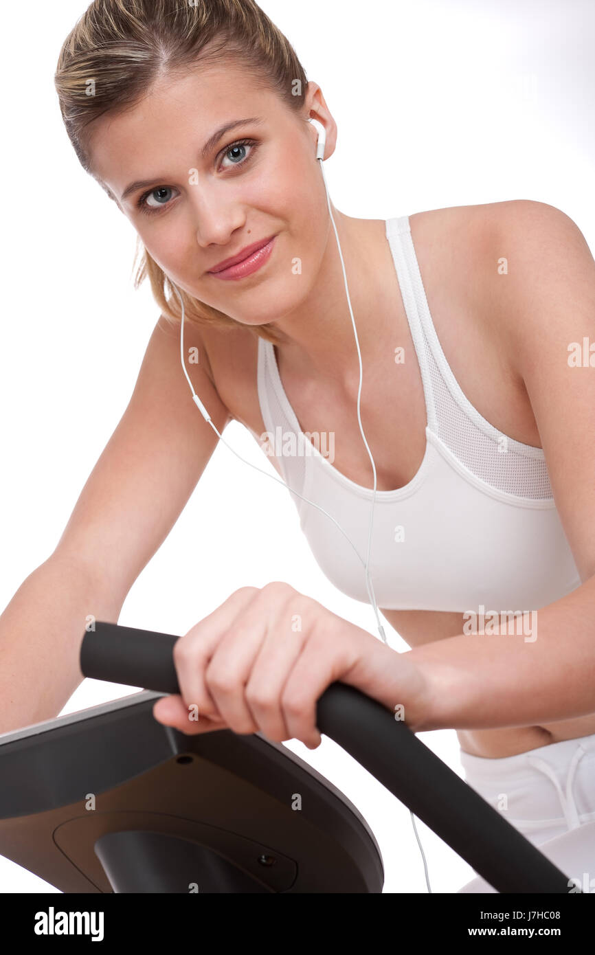 woman sport sports training exercise spinning bike bicycle cycle ...