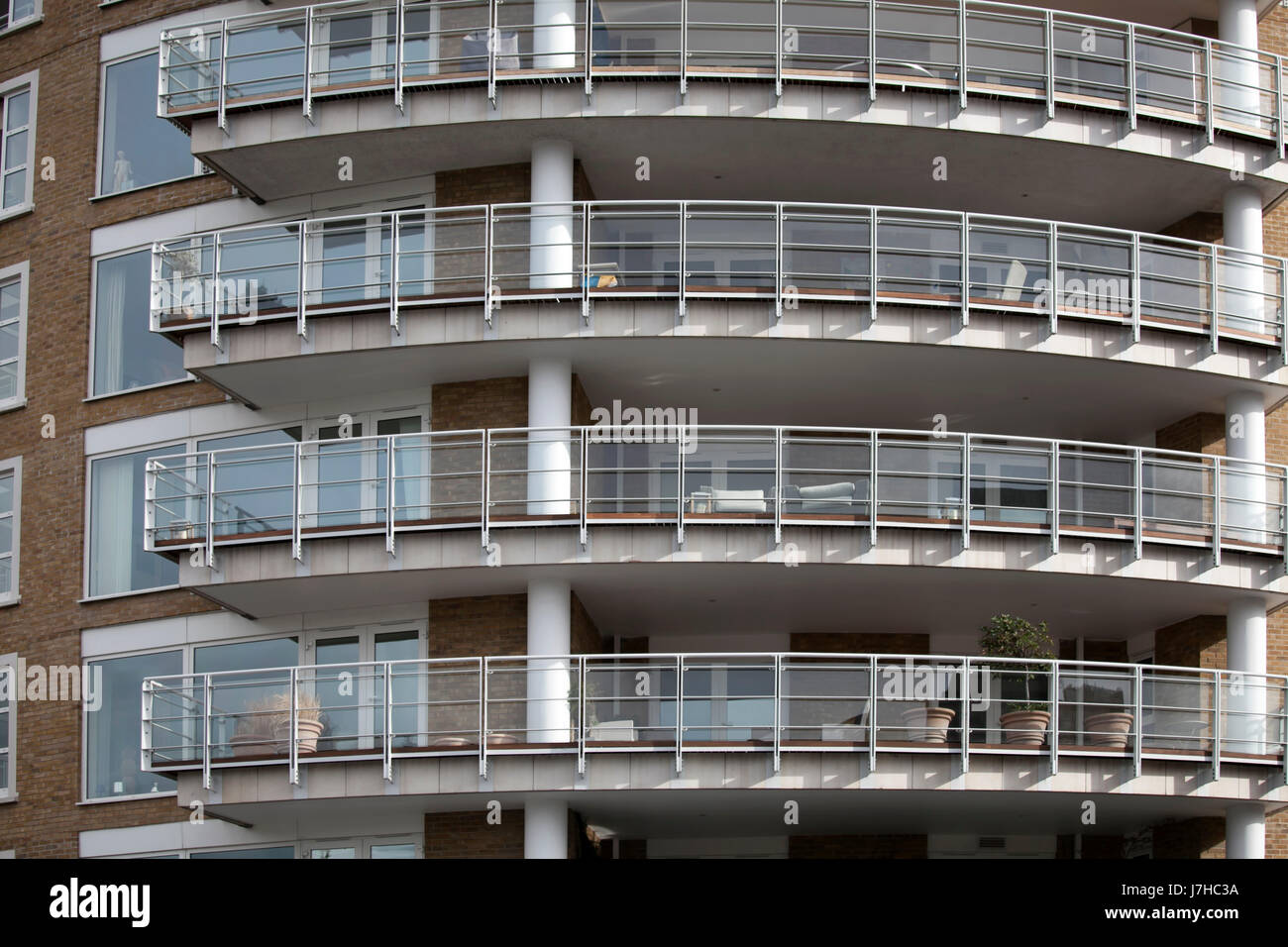 The facade of a modern building with balconies in London Stock Photo ...