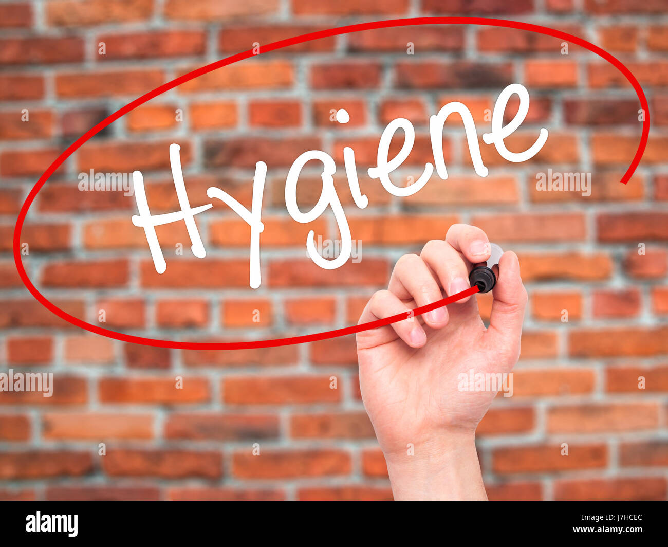 Man Hand writing Hygiene with black marker on visual screen. Isolated ...