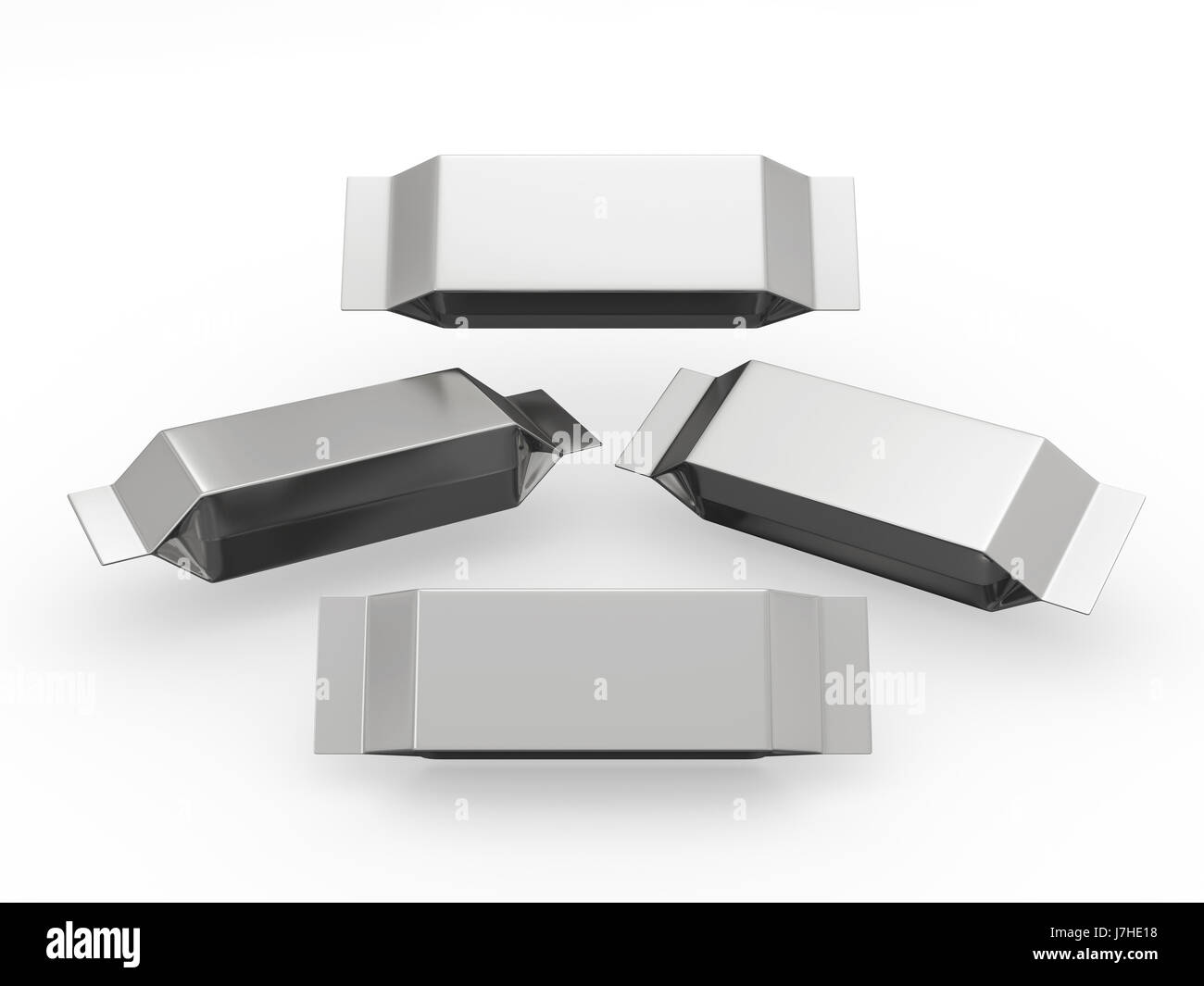 foil blank package for long rectangle shape product with clipping path ...