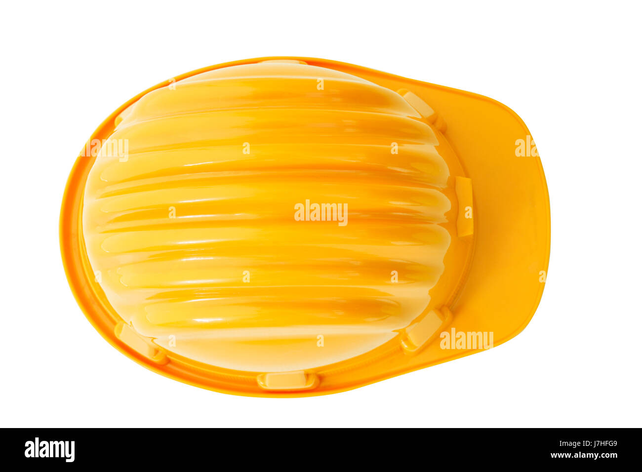 top view of safety, construction protection helmet isolated white ...