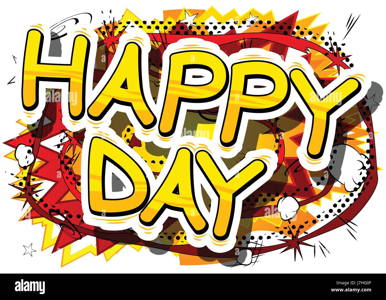 Happy Day - Comic book style word on abstract background Stock Vector ...
