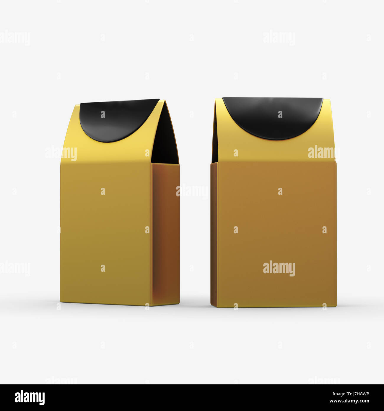 Gold paper food box packaging with clipping path. Packaging for variety ...