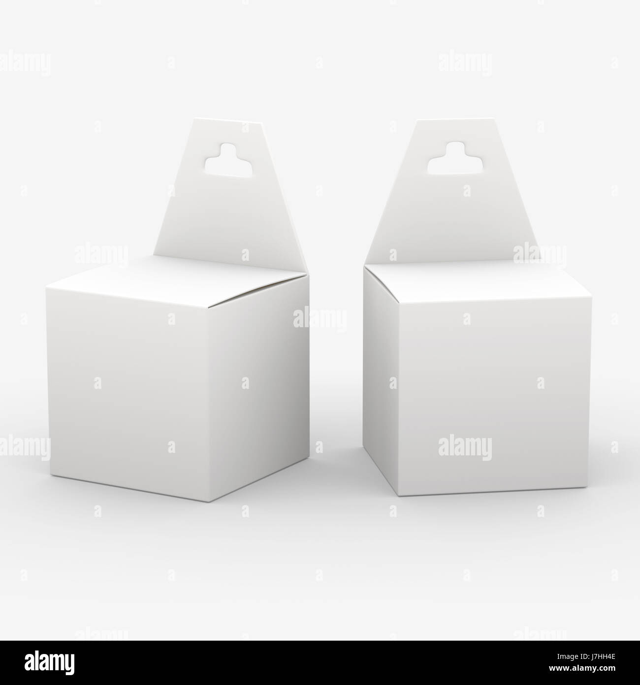 White paper box packaging with hanger, clipping path included. Template ...