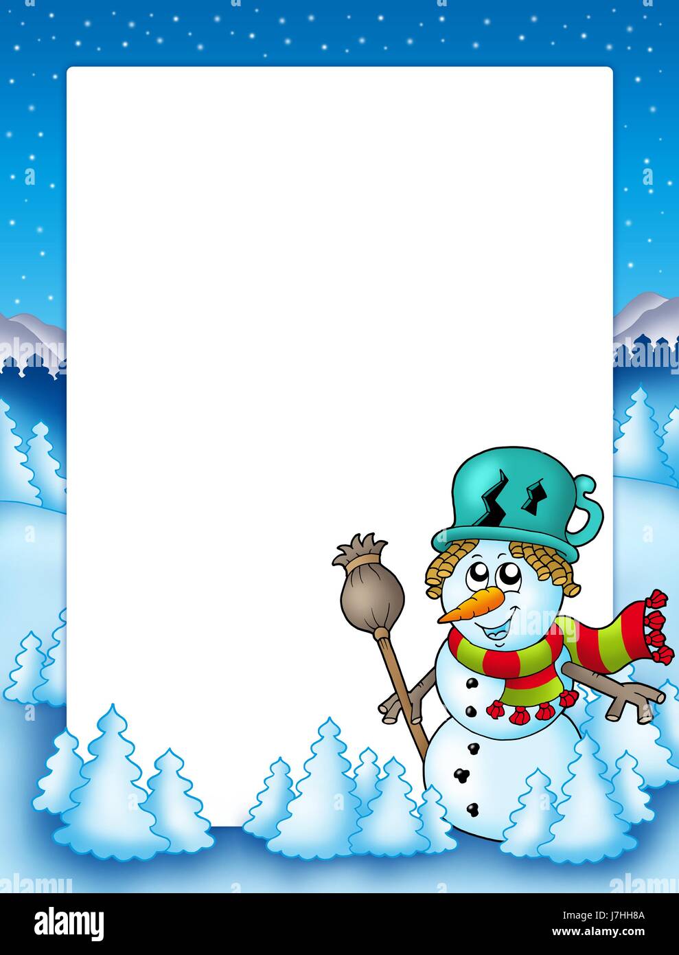 composition winter blank european caucasian uninhabited empty snowman ...