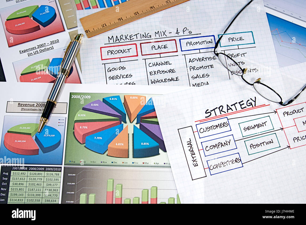 strategy chart model design project concept plan draft ruler silver ...