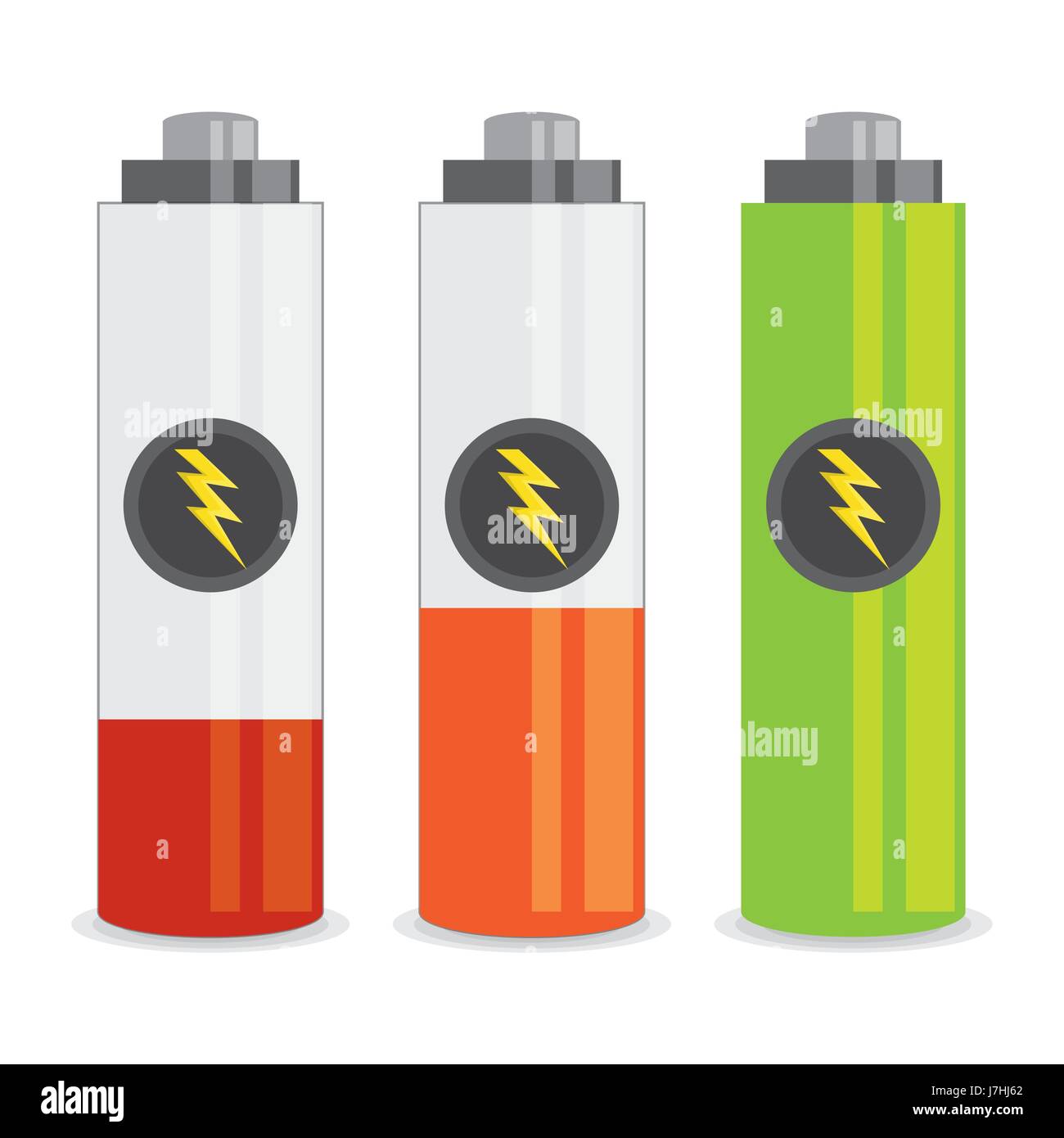 concept related with low, middle, and high battery energy Stock Vector ...