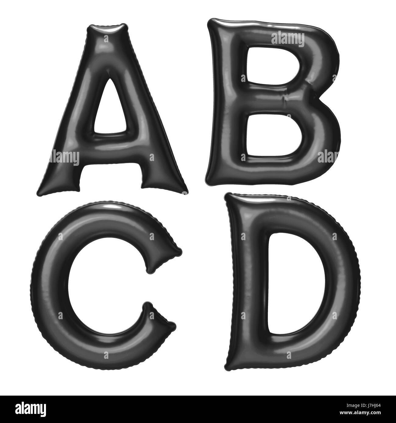 Black alphabet foil balloon set with clipping path Stock Photo - Alamy