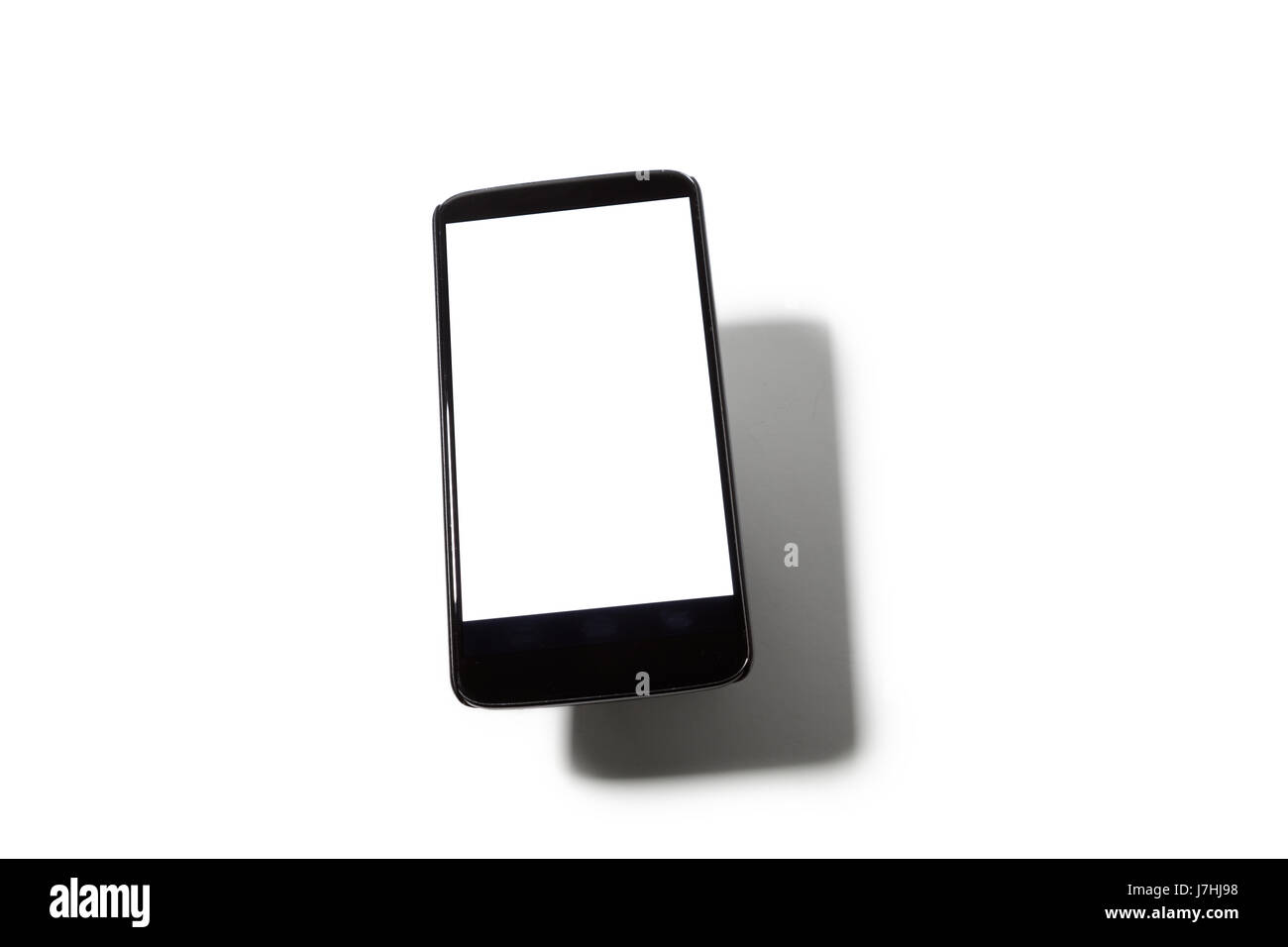 cellphone and shadow with blank screen. communication concept Stock ...