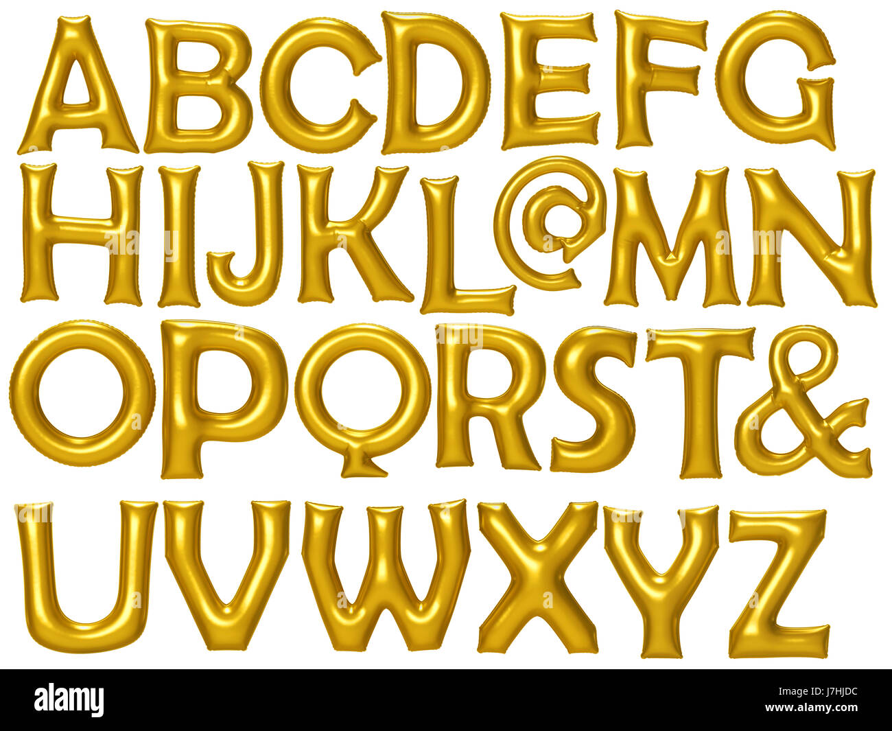 Gold alphabet foil balloon set with clipping path Stock Photo - Alamy