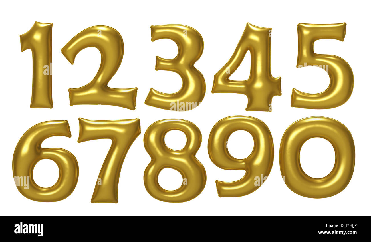 Number gold balloon hi-res stock photography and images - Alamy