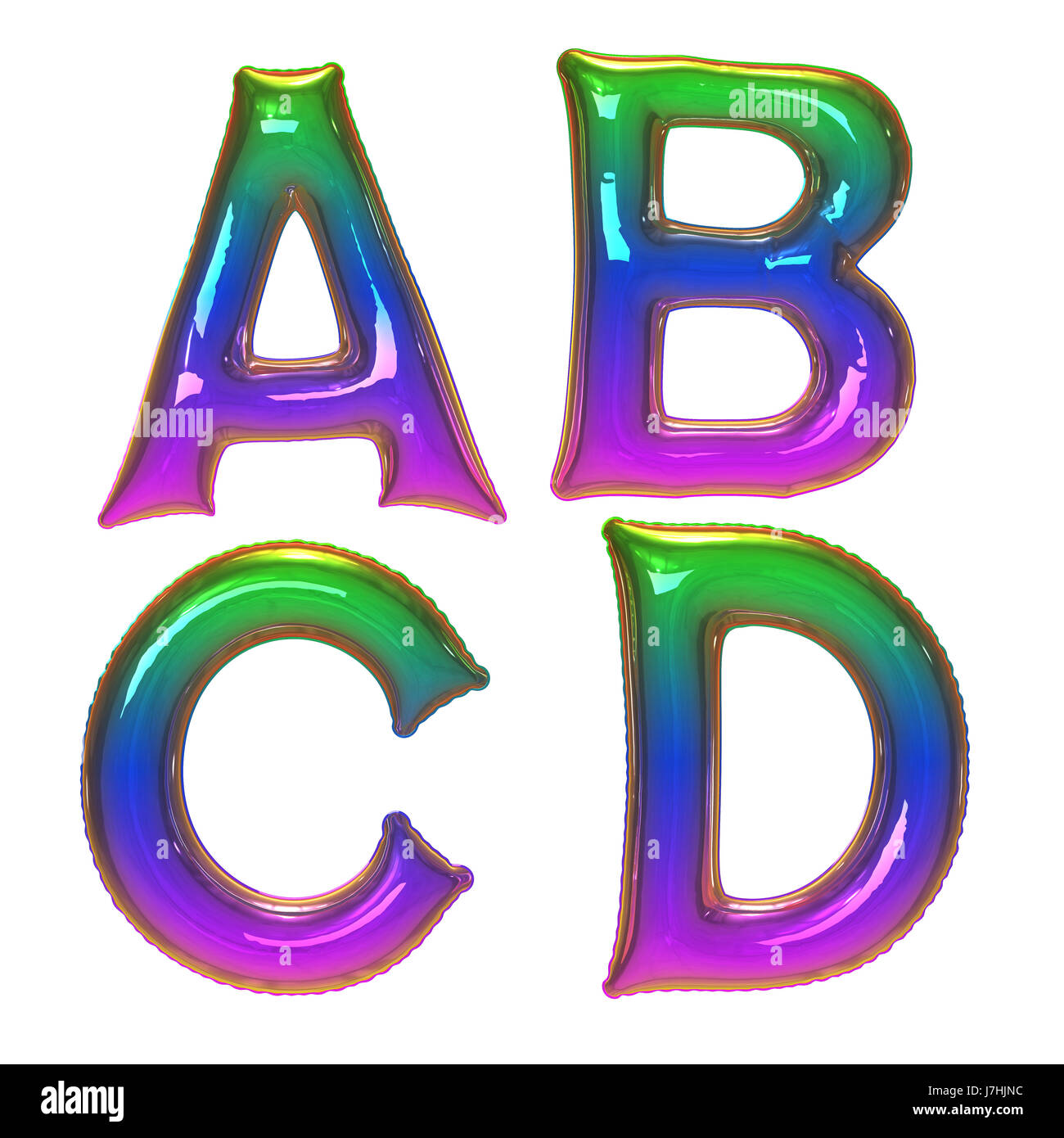 rainbow color alphabet foil balloon set with clipping path Stock Photo ...