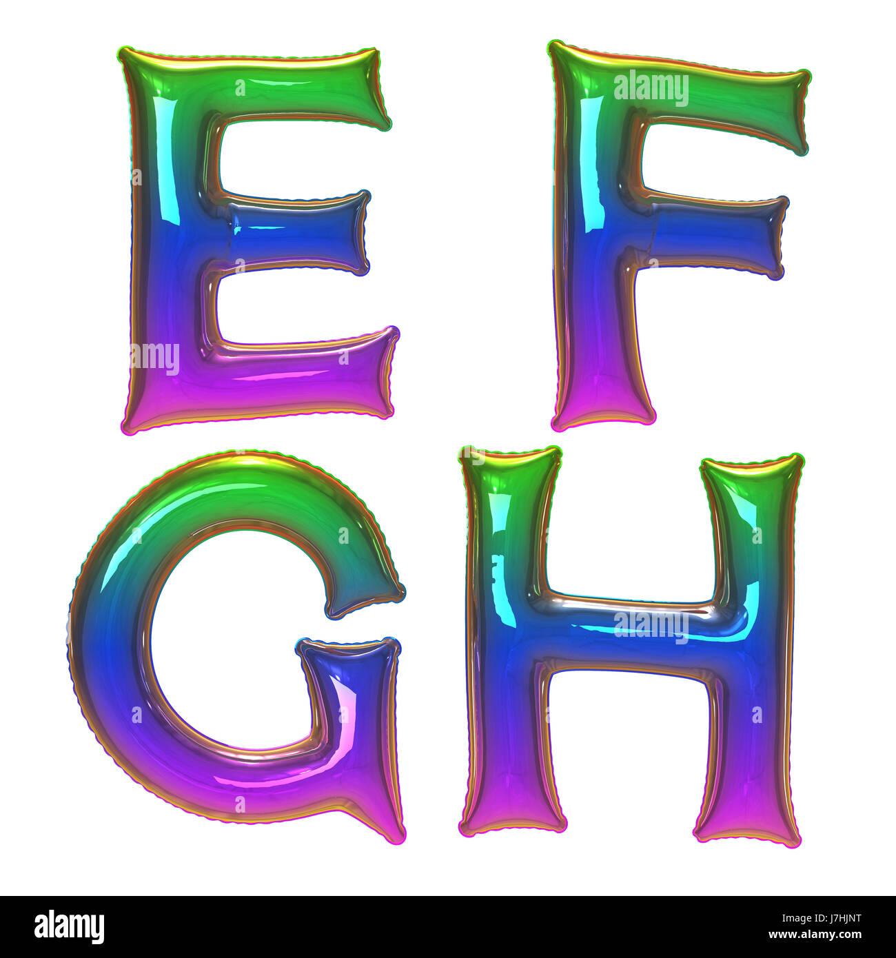 rainbow color alphabet foil balloon set with clipping path Stock Photo ...