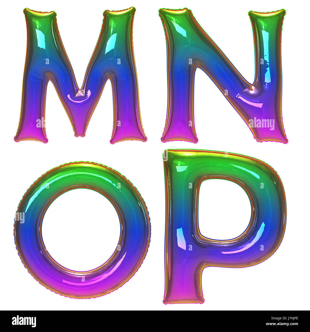 rainbow color alphabet foil balloon set with clipping path Stock Photo ...