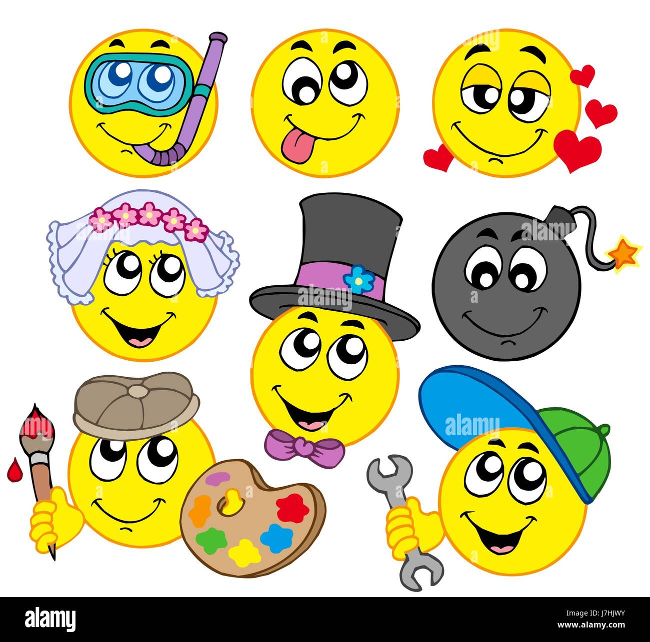 Cartoon artist palette happy smiling hi-res stock photography and ...