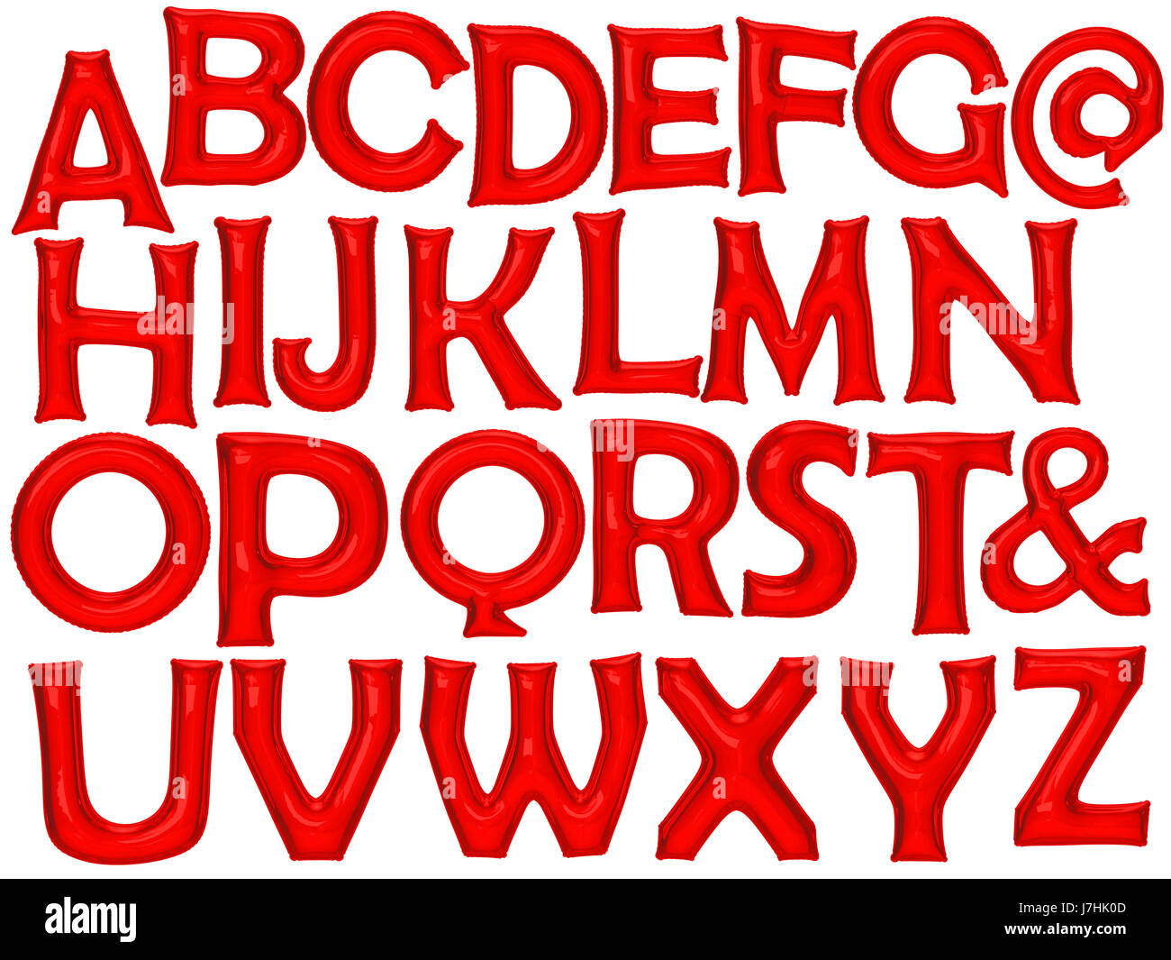 Red alphabet foil balloon set with clipping path Stock Photo - Alamy
