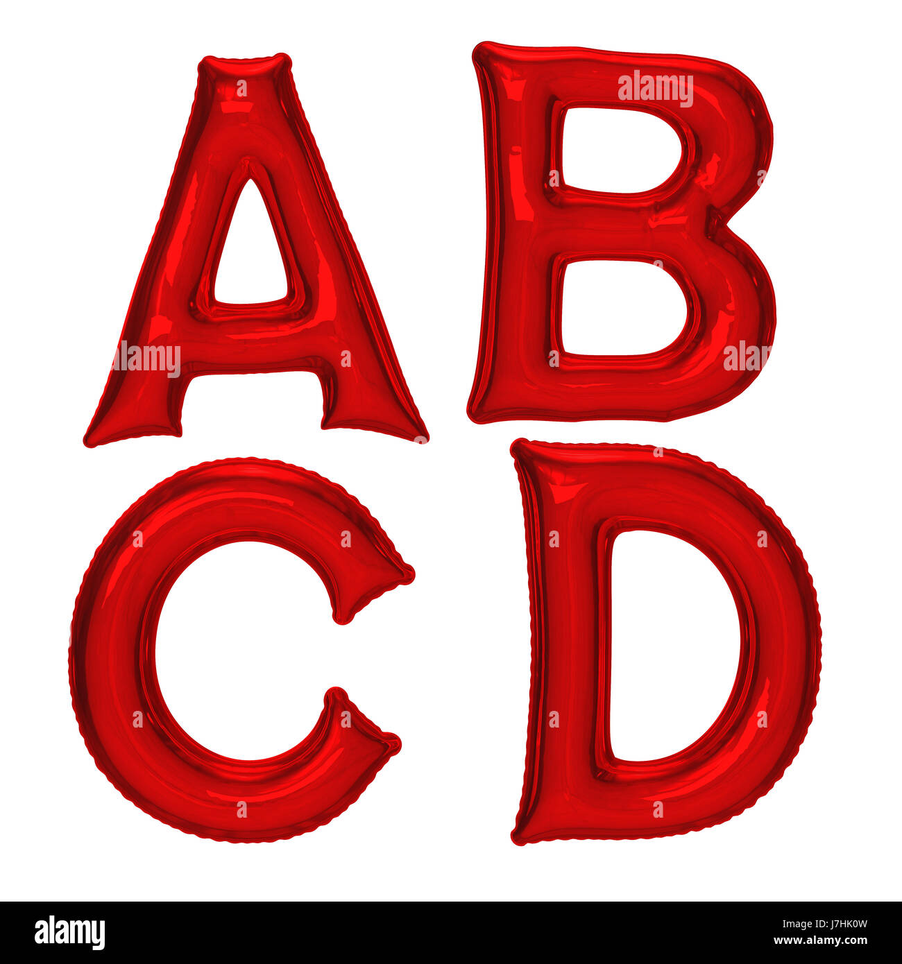Red alphabet foil balloon set with clipping path Stock Photo - Alamy
