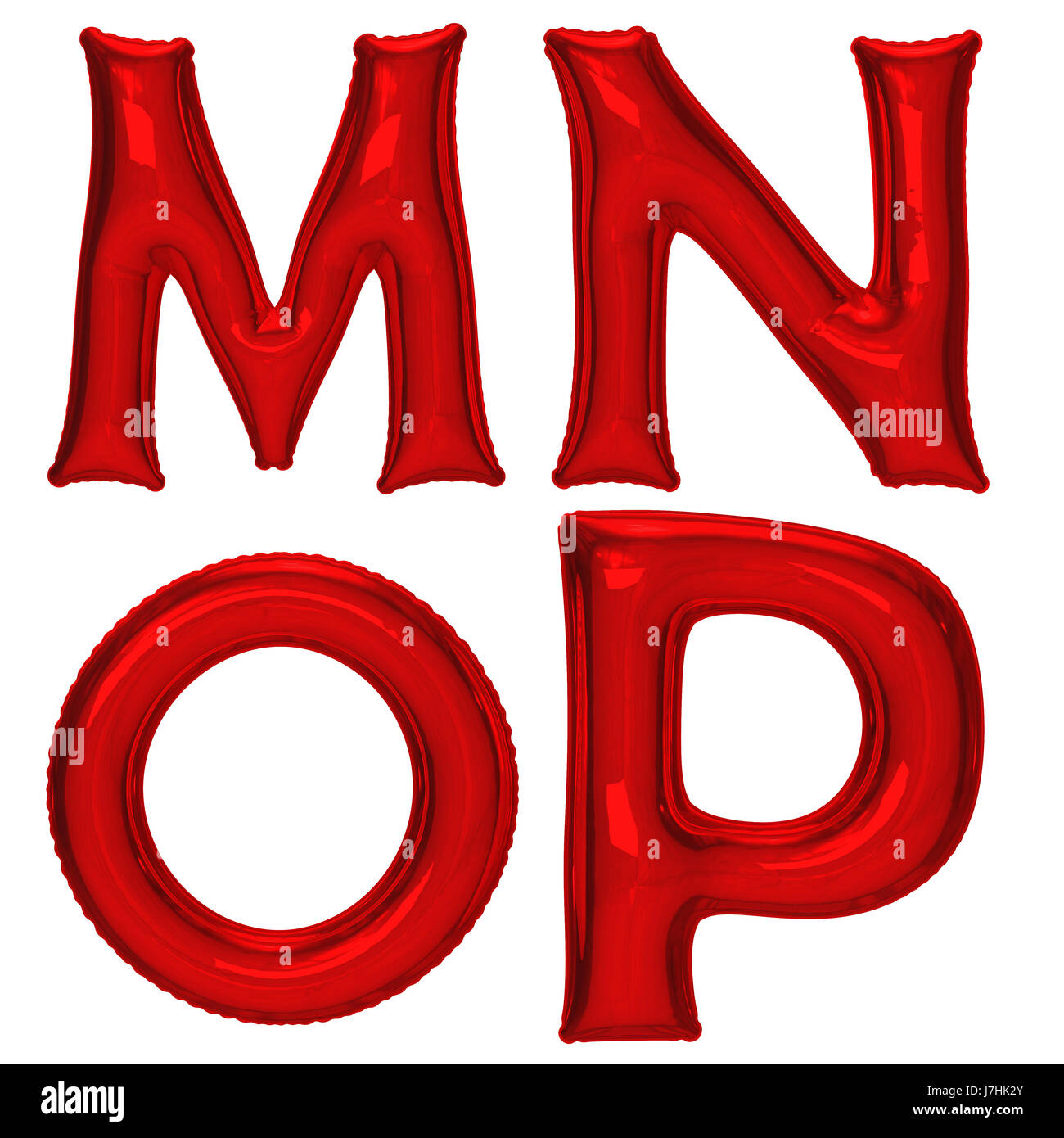Red alphabet foil balloon set with clipping path Stock Photo - Alamy