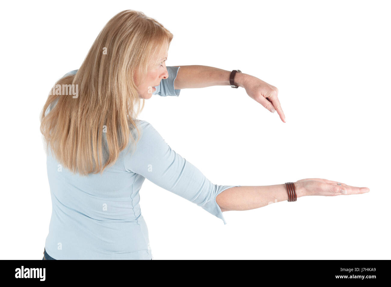 woman huh lt hand on Stock Photo - Alamy