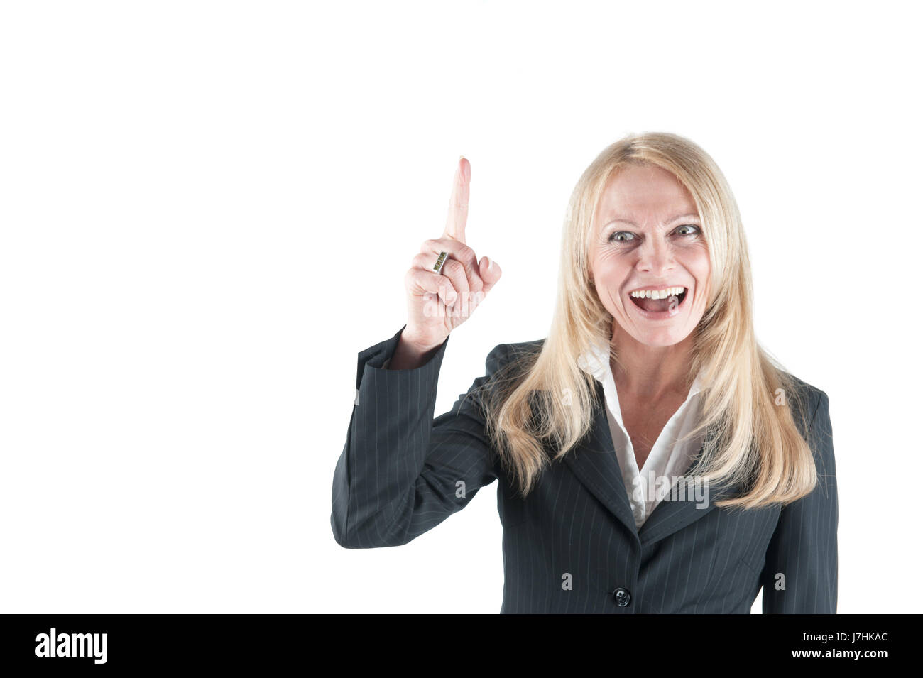 woman with finger raised Stock Photo - Alamy