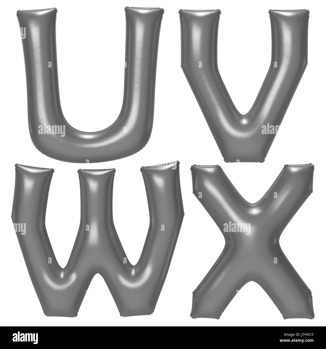 Silver alphabet foil balloon set with clipping path Stock Photo - Alamy
