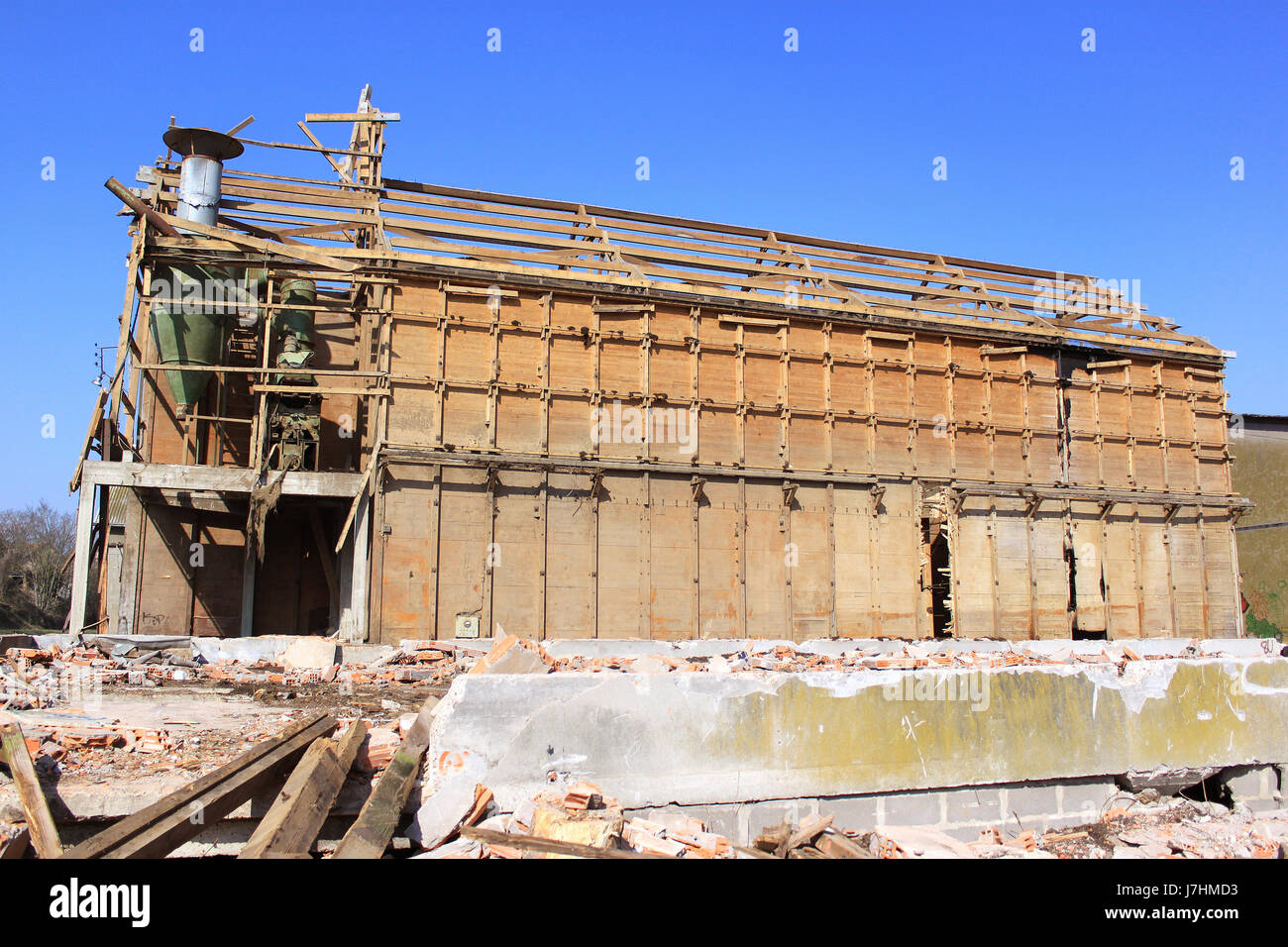work factory brick demolition scrapping recycling construction ...