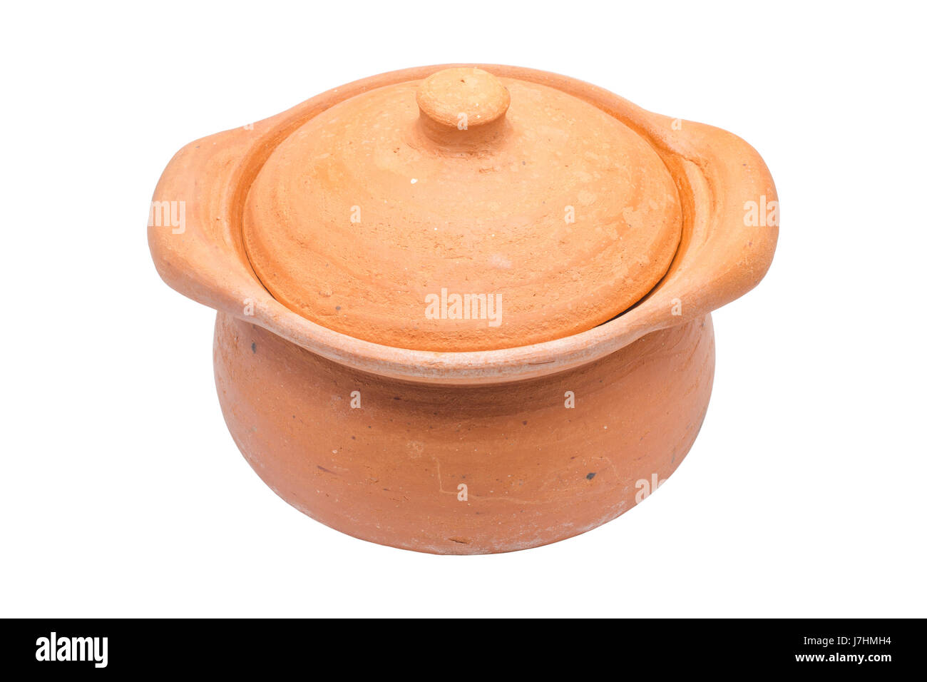 Pot made of brown pottery isolated on white background,with clipping ...