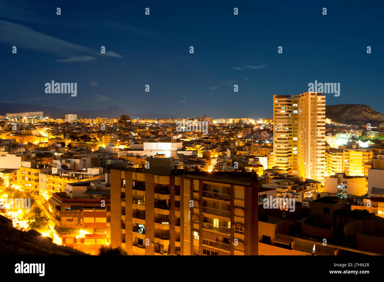night nighttime spain sight view outlook perspective vista panorama ...