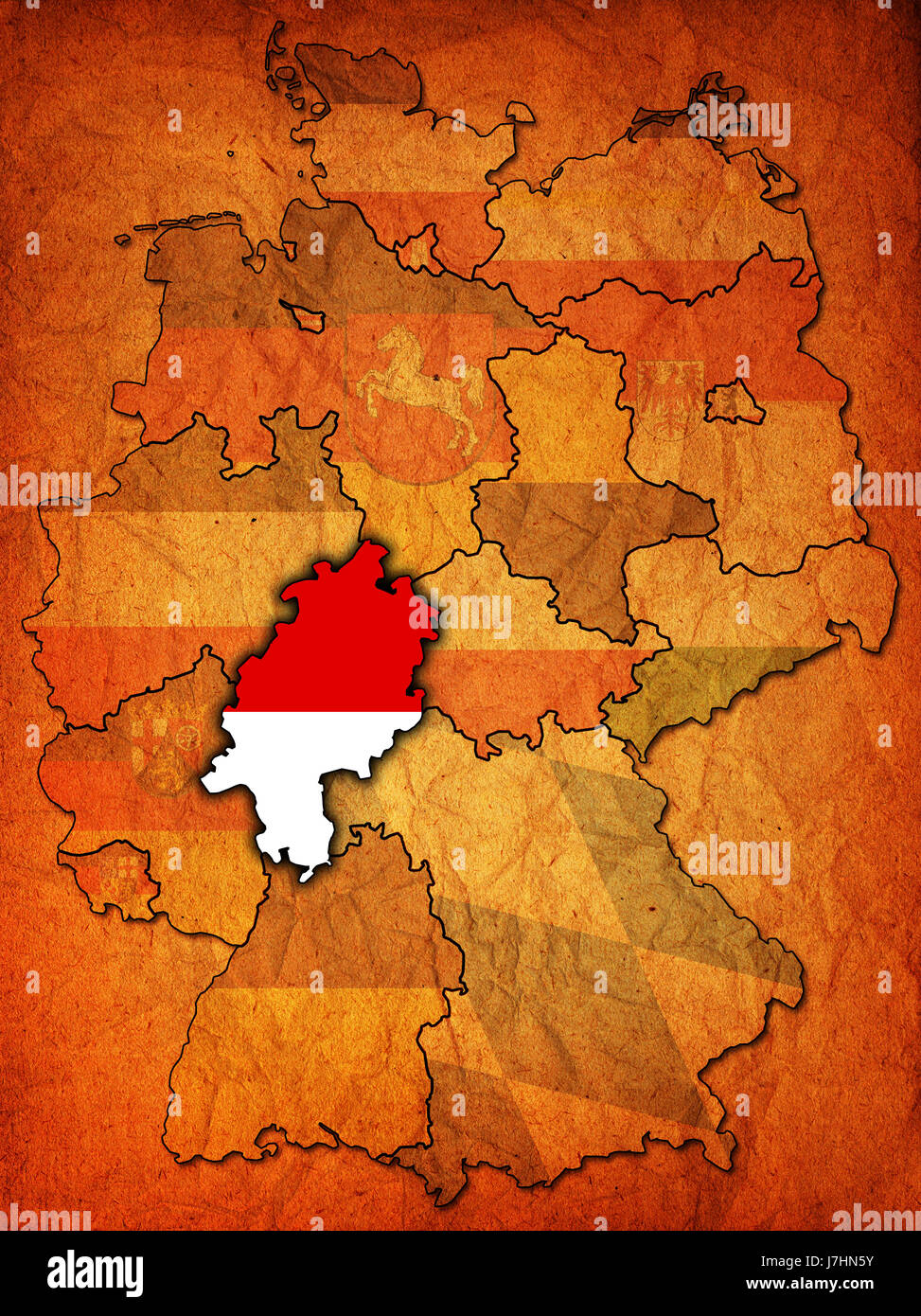 political colour vintage germany german federal republic hesse flag ...