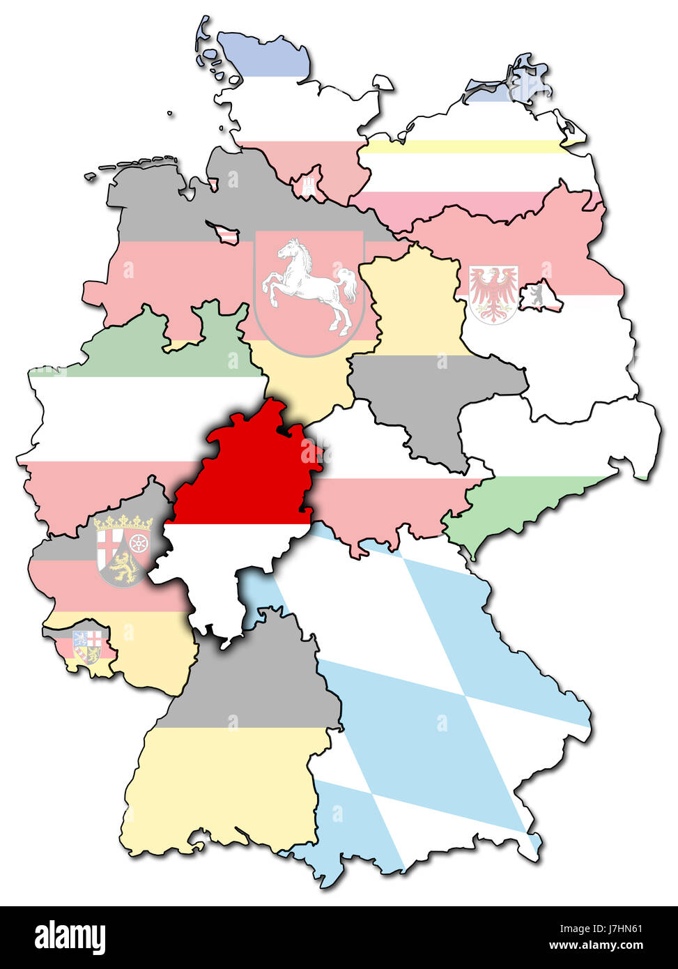 Hesse province map hi-res stock photography and images - Alamy