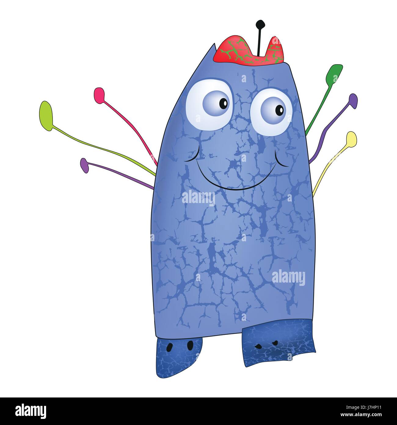 Blue cute smiling monster Stock Vector Image & Art - Alamy