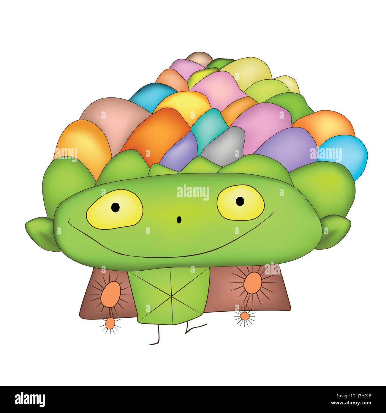 Green comic monster smiling character Cut Out Stock Images & Pictures ...