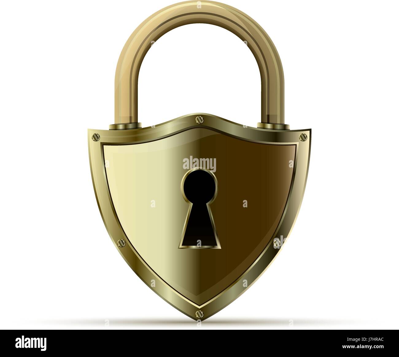 3D realistic closed padlock. Steel lock for protection privacy, vector ...