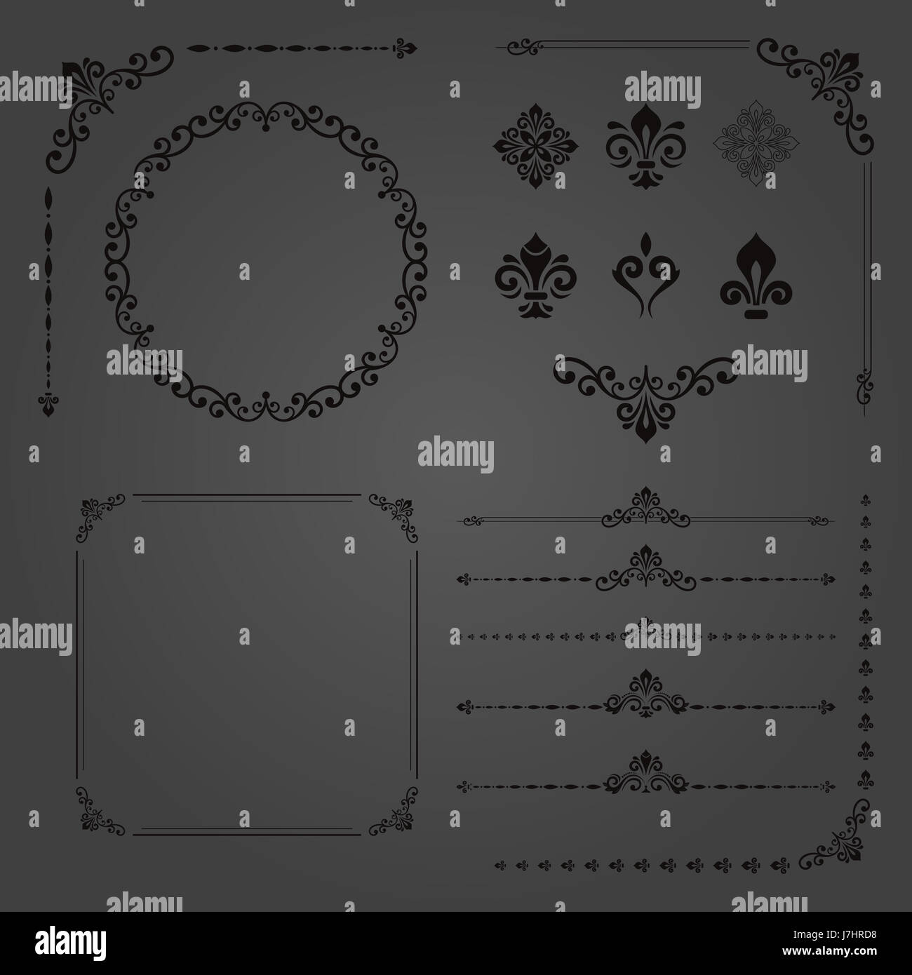 Vintage Set of Elements Stock Photo - Alamy