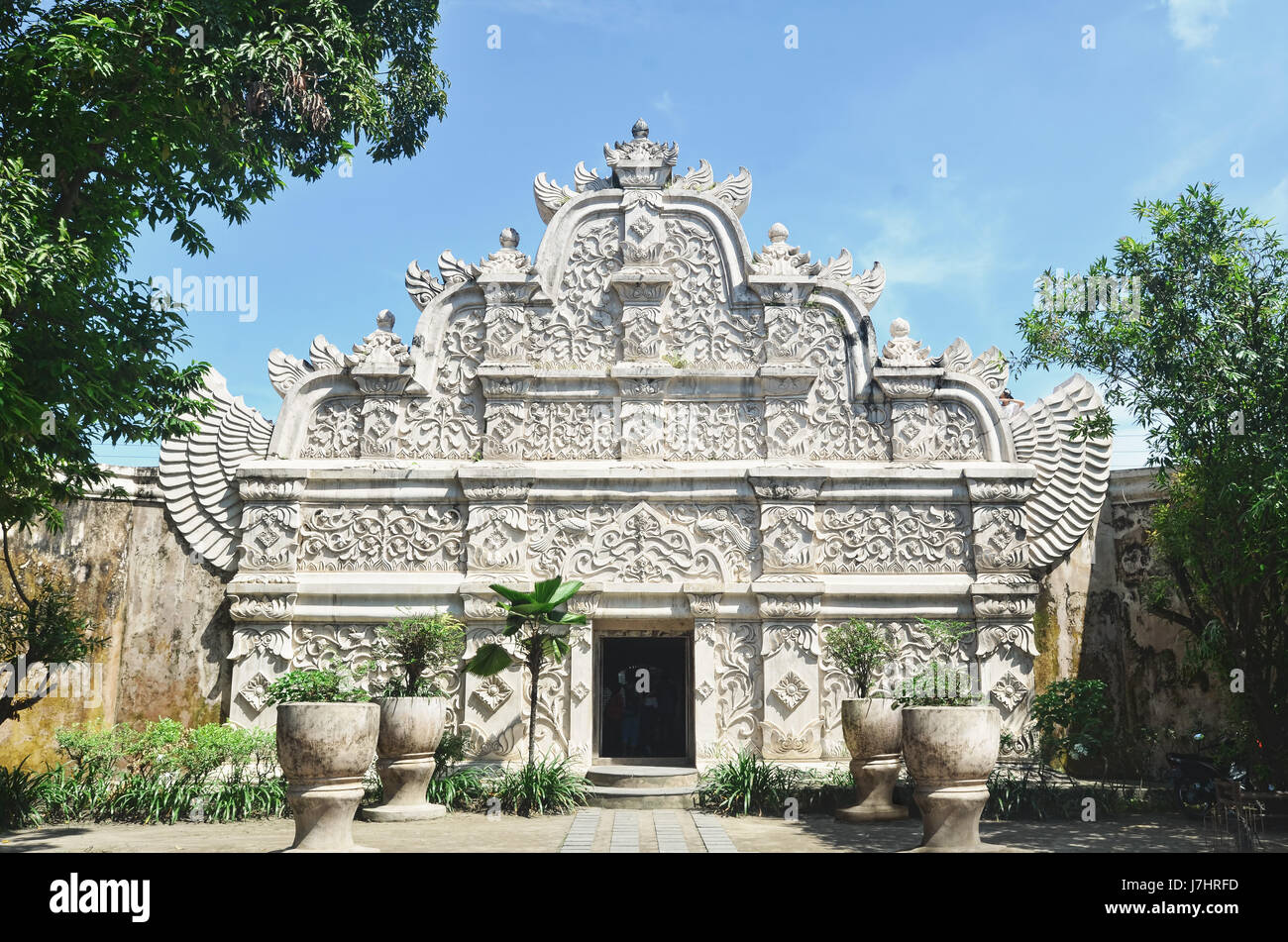 Taman Sari Water Castle west gate decorated with ornaments of stylized ...