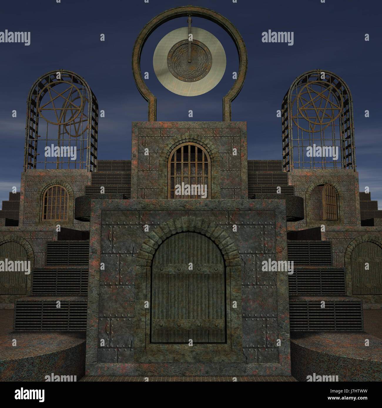 fantasy illustration backdrop background house building temple heaven ...