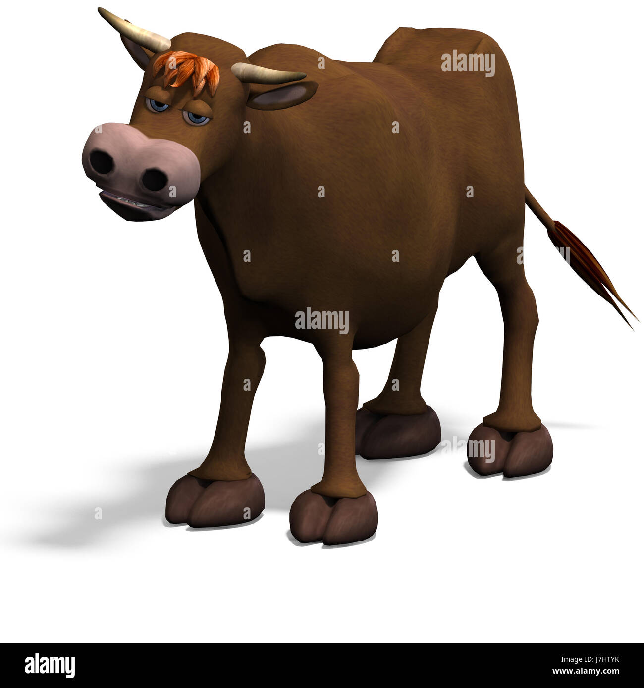 illustration funny cartoon blue sweet comic emotions animal green bull ...
