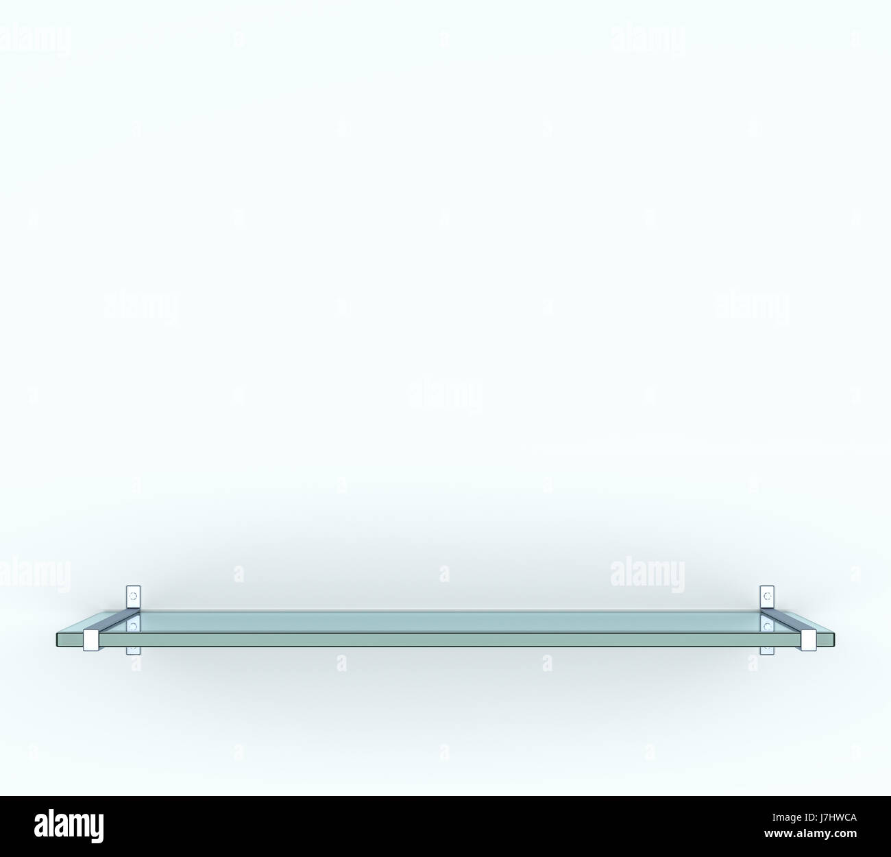 Empty glass shelf, isolated on white background Stock Photo - Alamy