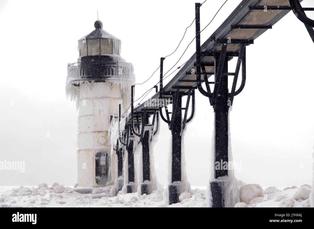 winter blizzard beacon fresh water lake inland water water lighthouse ...