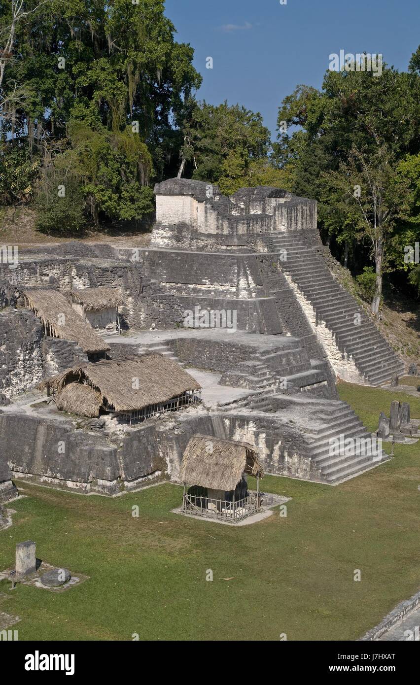 temple guatemala pyramid ruins acropolis maya stairs temple monument ...