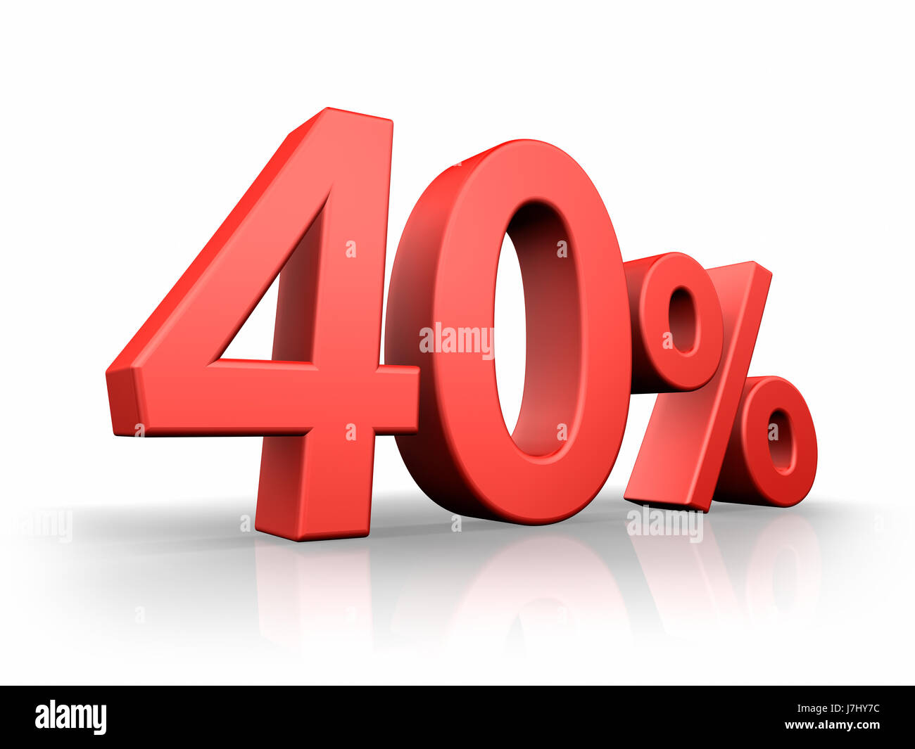 forty number percent percentage red calculation isolated stock exchange ...