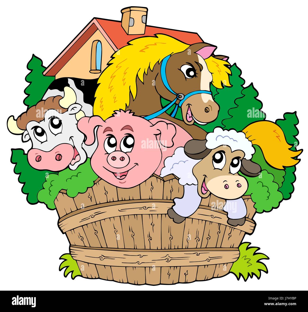 Pig cow horse sheep farm hi-res stock photography and images - Alamy