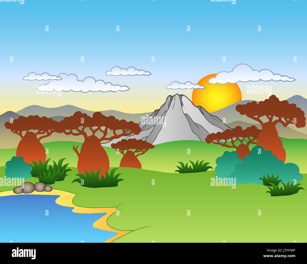 tree africa African vegetation landscape scenery countryside nature ...
