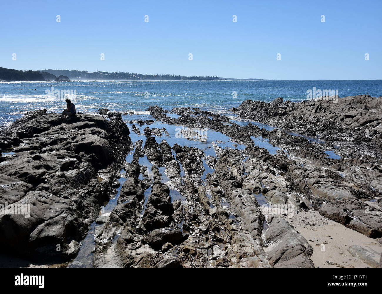 Rocks at Potato Point beach. Potato Point is a village in the ...