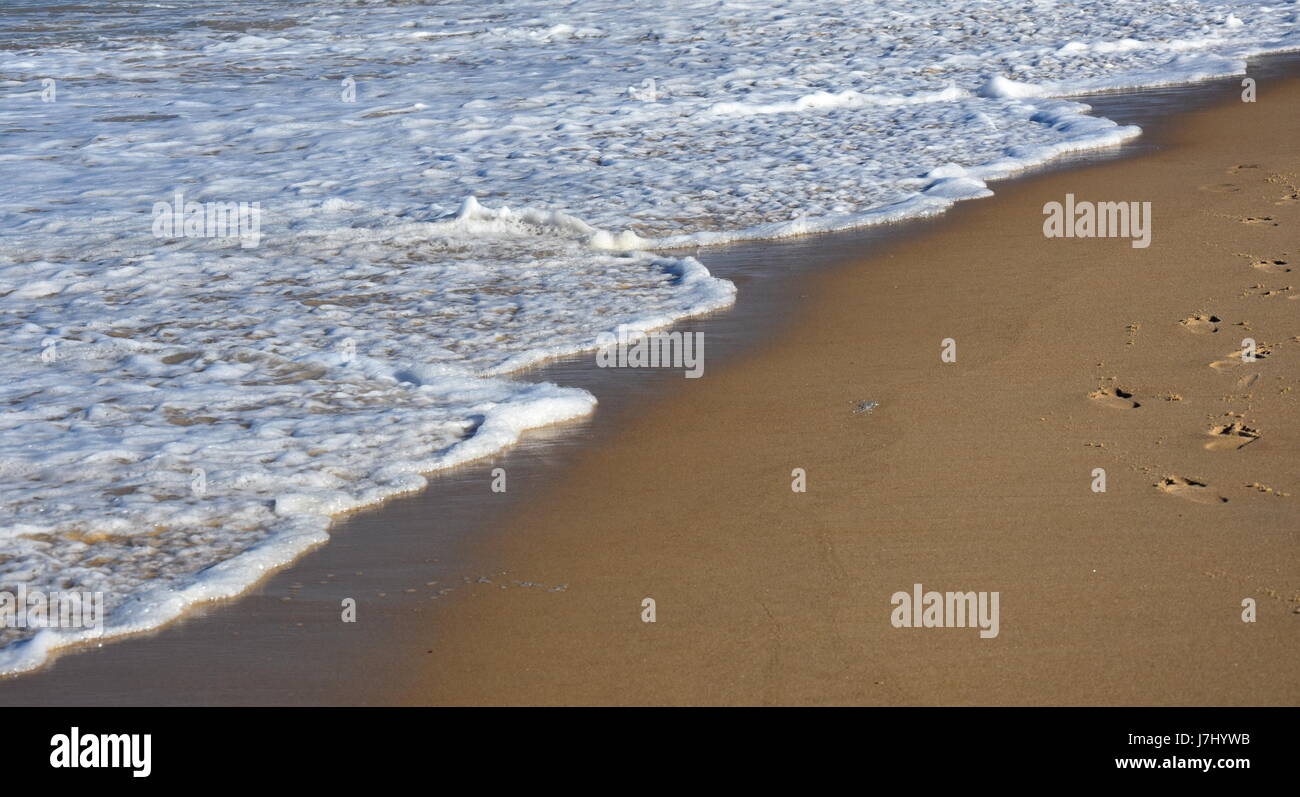 Wave and sand beach for background. Beautiful beach surface texture ...