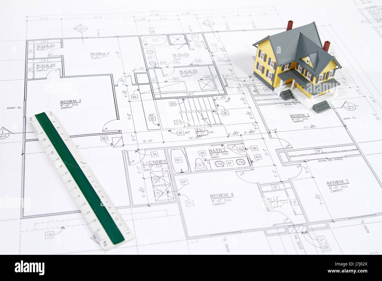 house building model design project concept plan draft ruler style of ...
