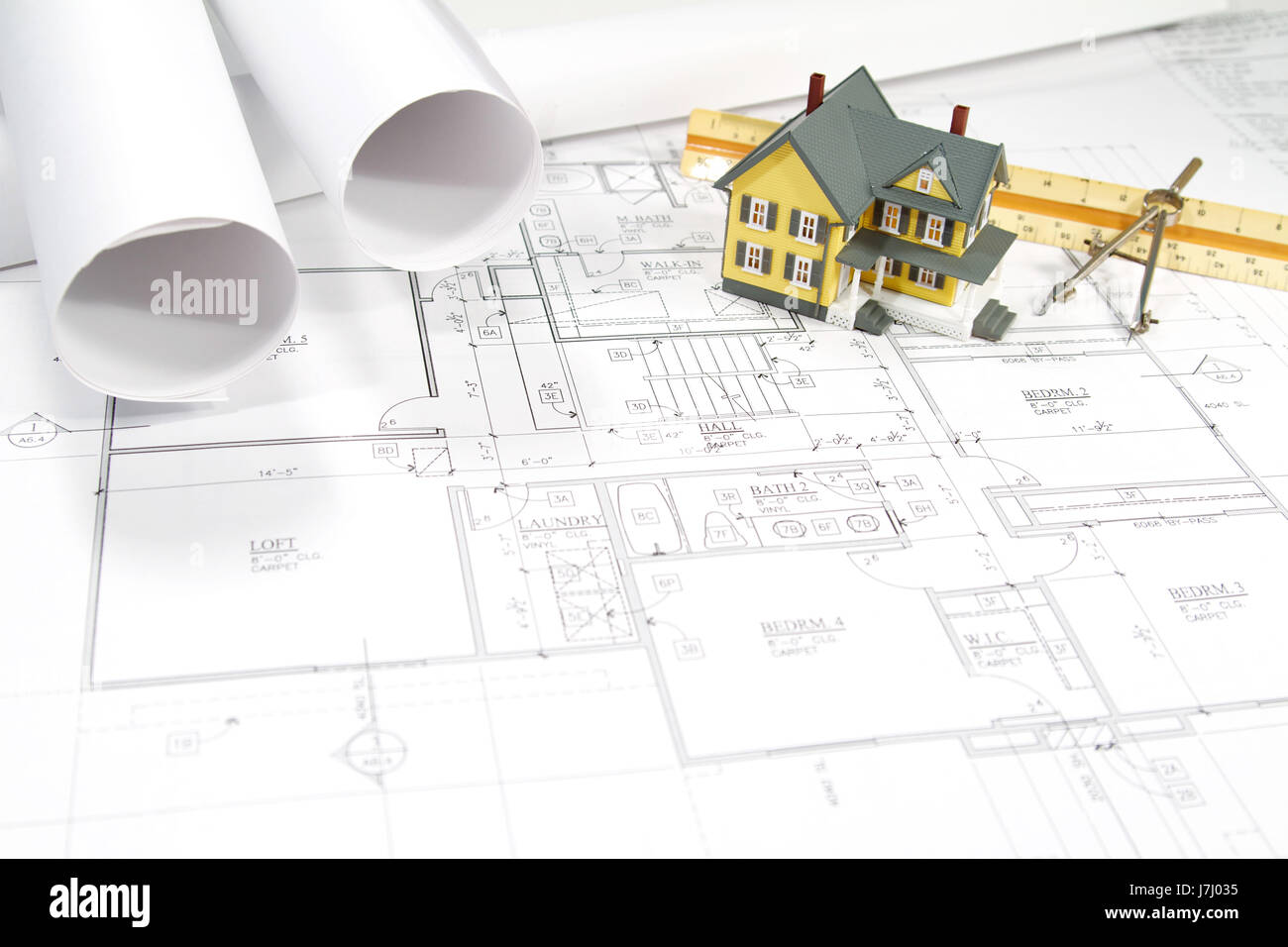 house building model design project concept plan draft ruler style of ...