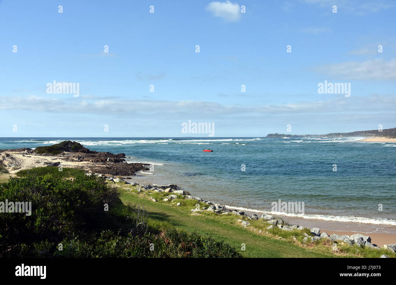 Beach at the Tuross Head. Tuross Head is a seaside village on the south ...