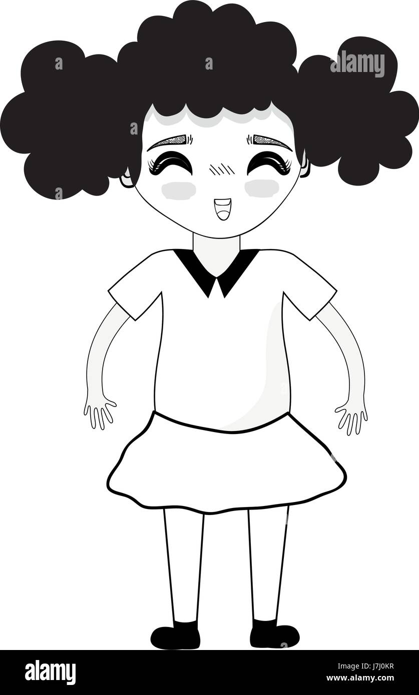 contour pretty girl with hairstyle and casual wear Stock Vector Image ...